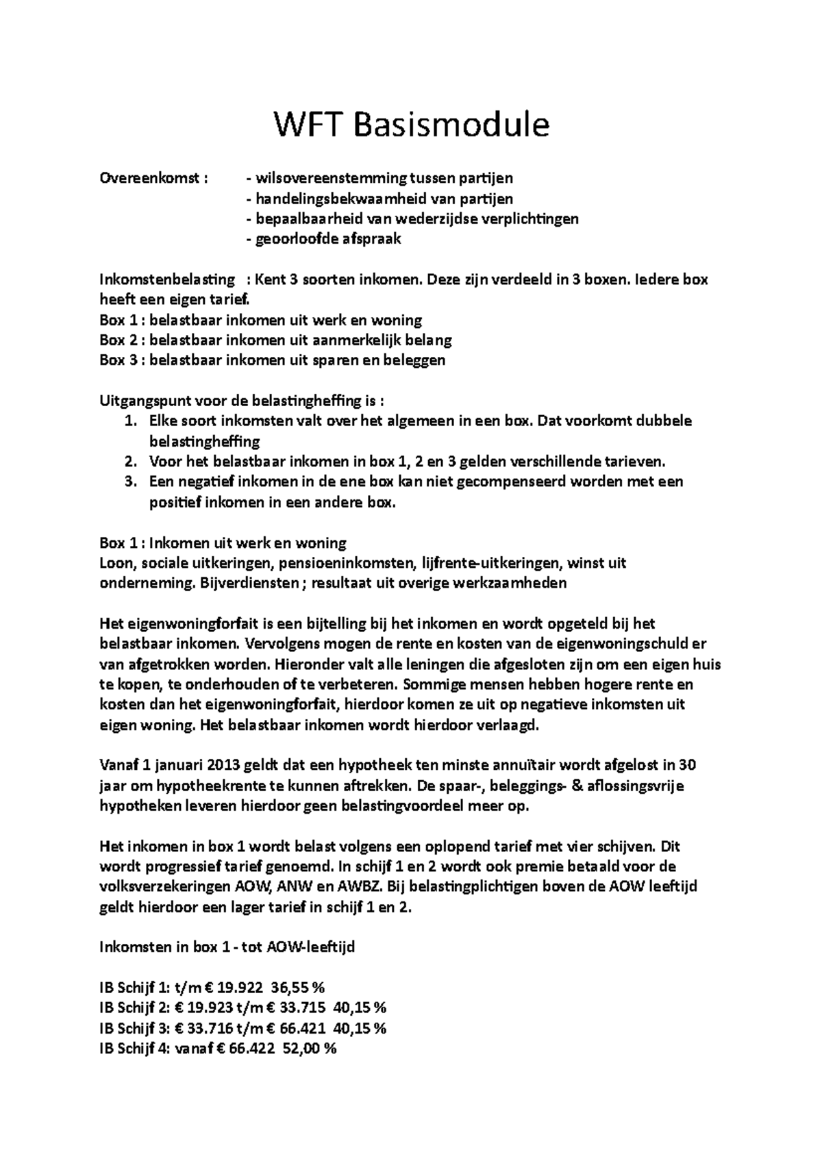 WFT Basismodule - Deze zijn verdeeld in 3 boxen. Iedere box heeft een ...