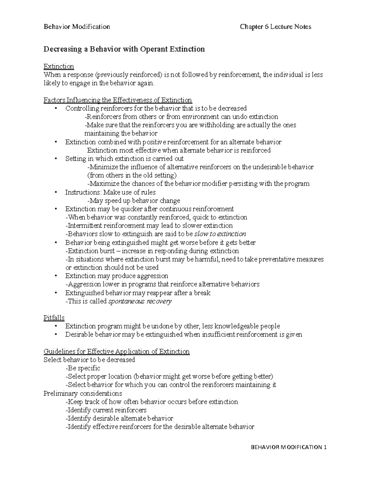 2020-Beahvior Modification(Psy3300)-Lecture1 - Behavior Modification ...