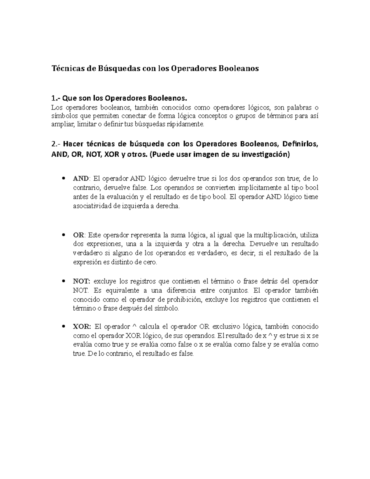 Operadores Booleanos - Espero que le sirva de ayuda - Técnicas de ...