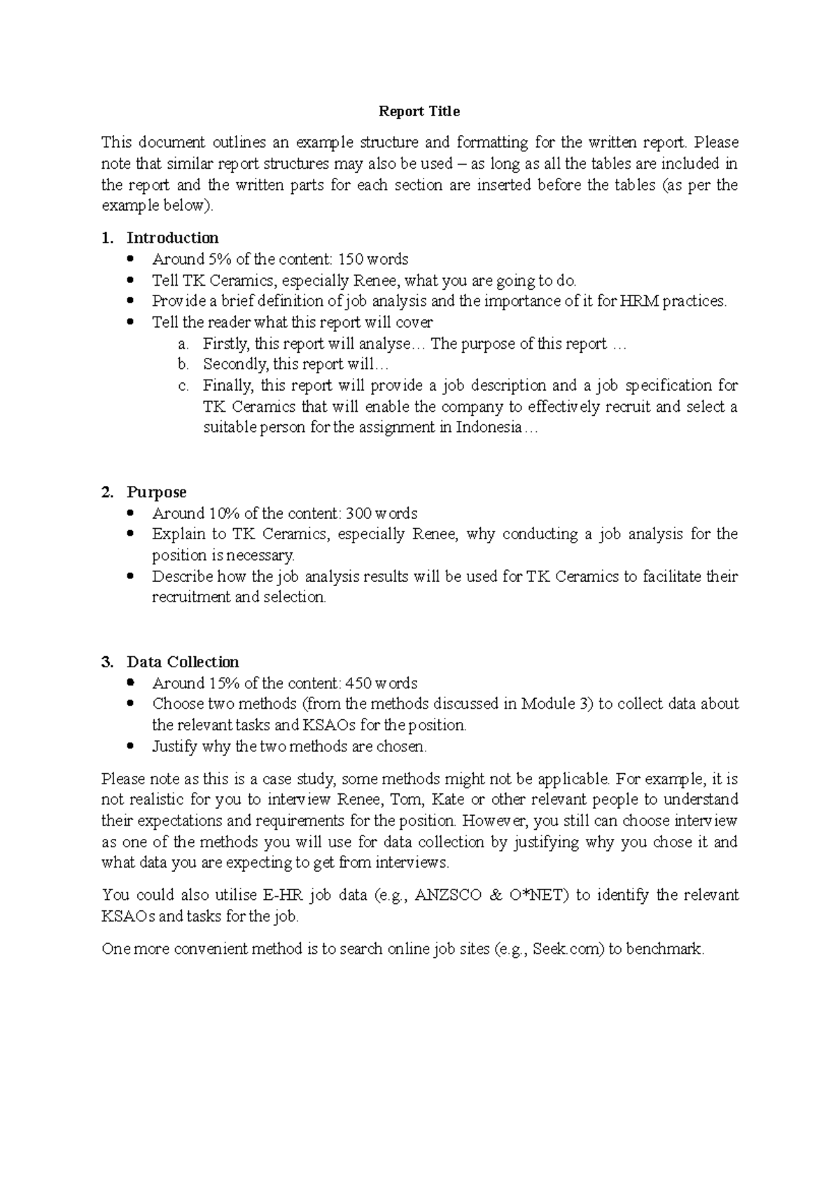 A1 Group Report template - Report Title This document outlines an ...