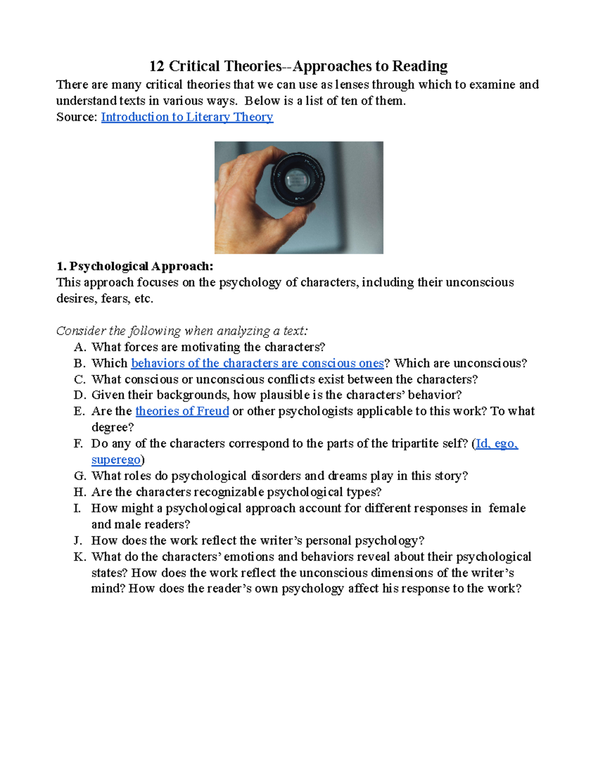 12 Critical Theories - 12 Critical Theories-Approaches to Reading There ...