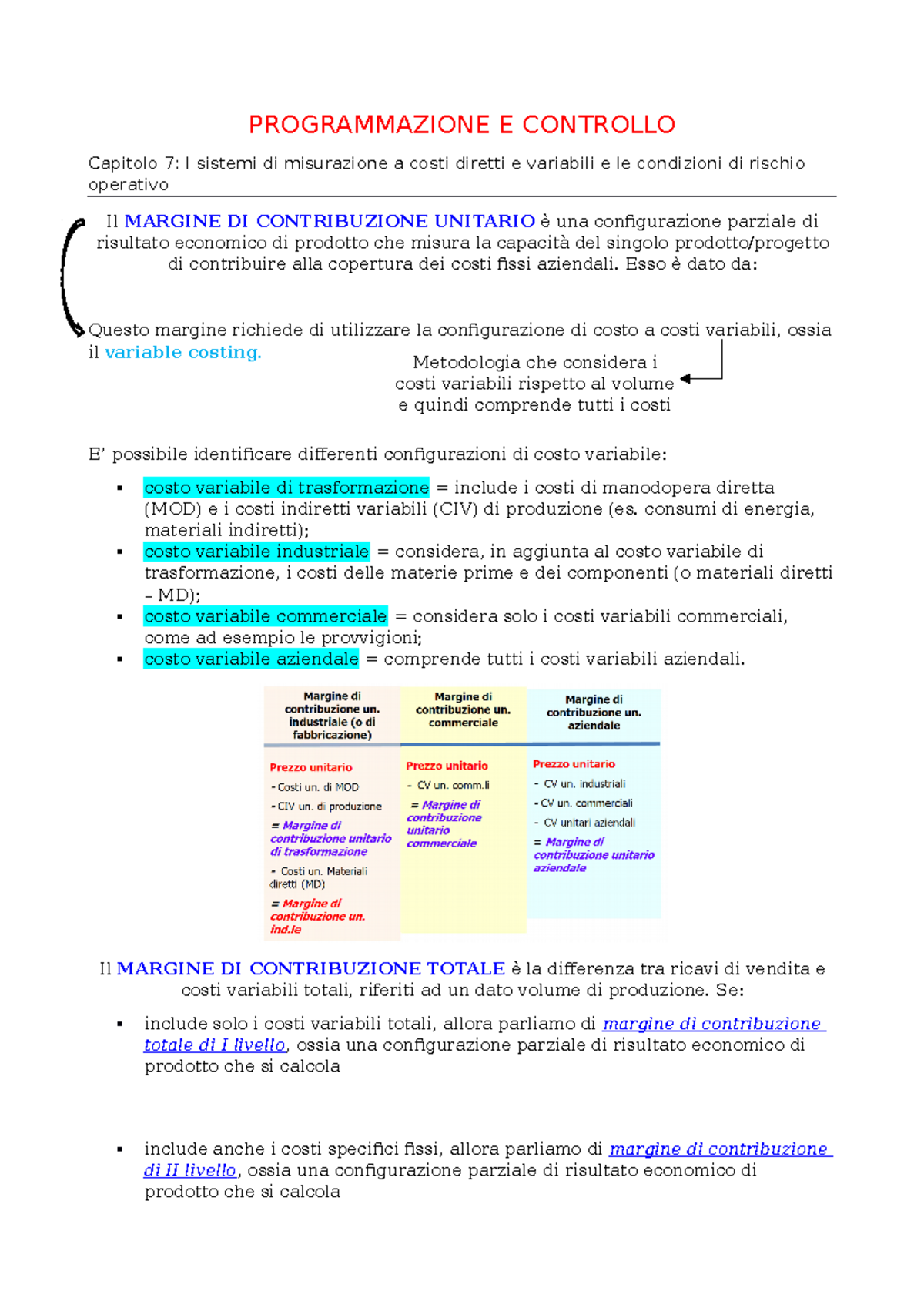 Programmazione E Controllo - PROGRAMMAZIONE E CONTROLLO Capitolo 7: I ...