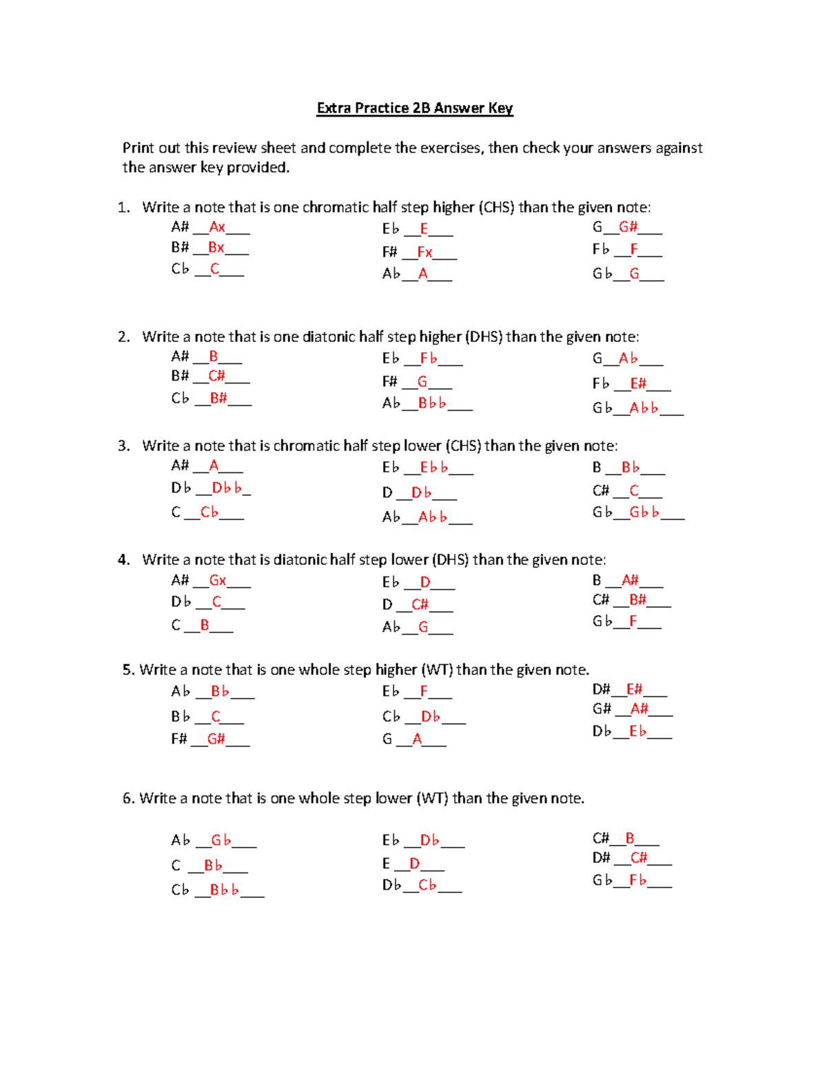 Extra Practice 2B Answer Key - **Extra Practice 2B Answer Key ** Print ...