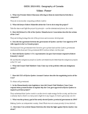 Geo module 1 notes for week 1 - Geography of Canada Module 1: Regional ...