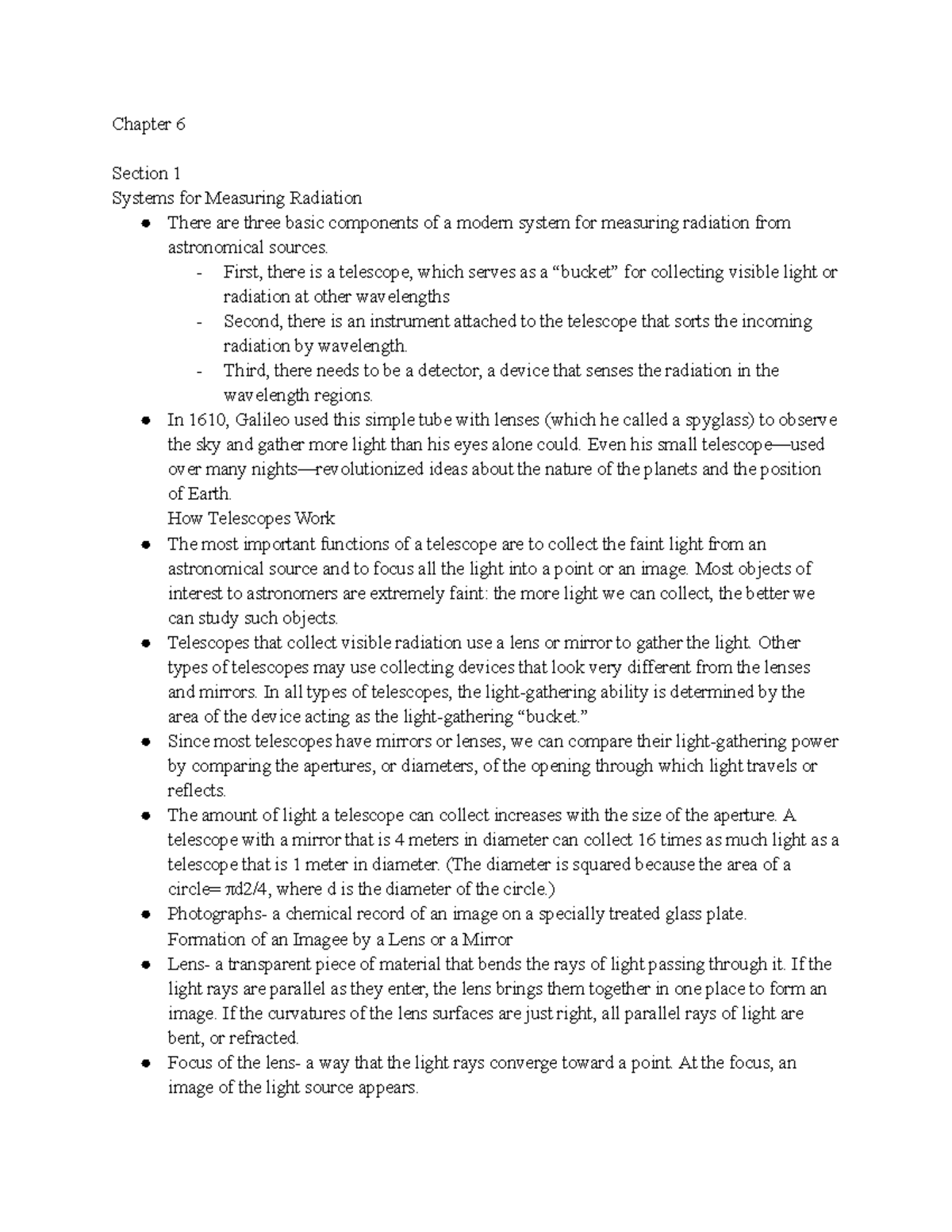 Exploring the Universe Ch. 6 notes - Chapter 6 Section 1 Systems for ...