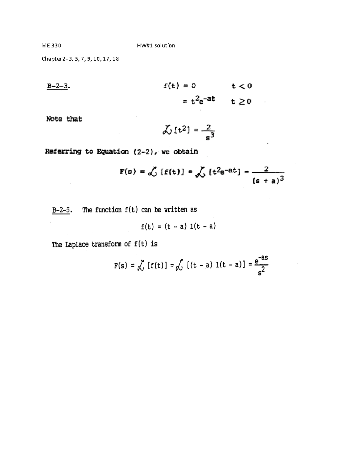 ME330 HW1 Solution - ME33000 - ME 330 HW#1 solution Chapter2- 3, 5, 7, 9, 10, 17, 18 - Studocu