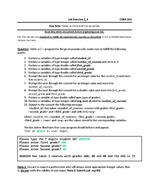 Final Exam-COEN243-Solutions - COEN 243-Sample Final Exam Questions 1 CONCORDIA UNIVERSITY - Studocu
