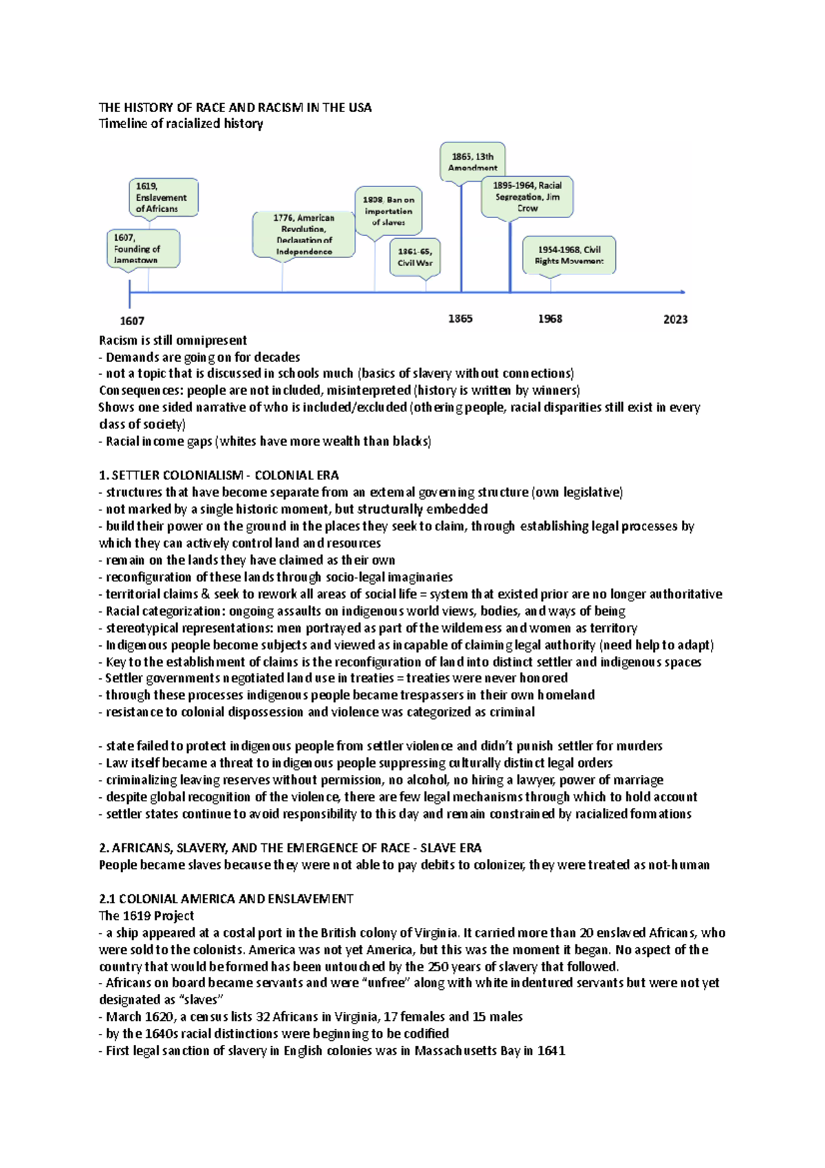 THE History OF RACE AND Racism IN THE USA - THE HISTORY OF RACE AND ...