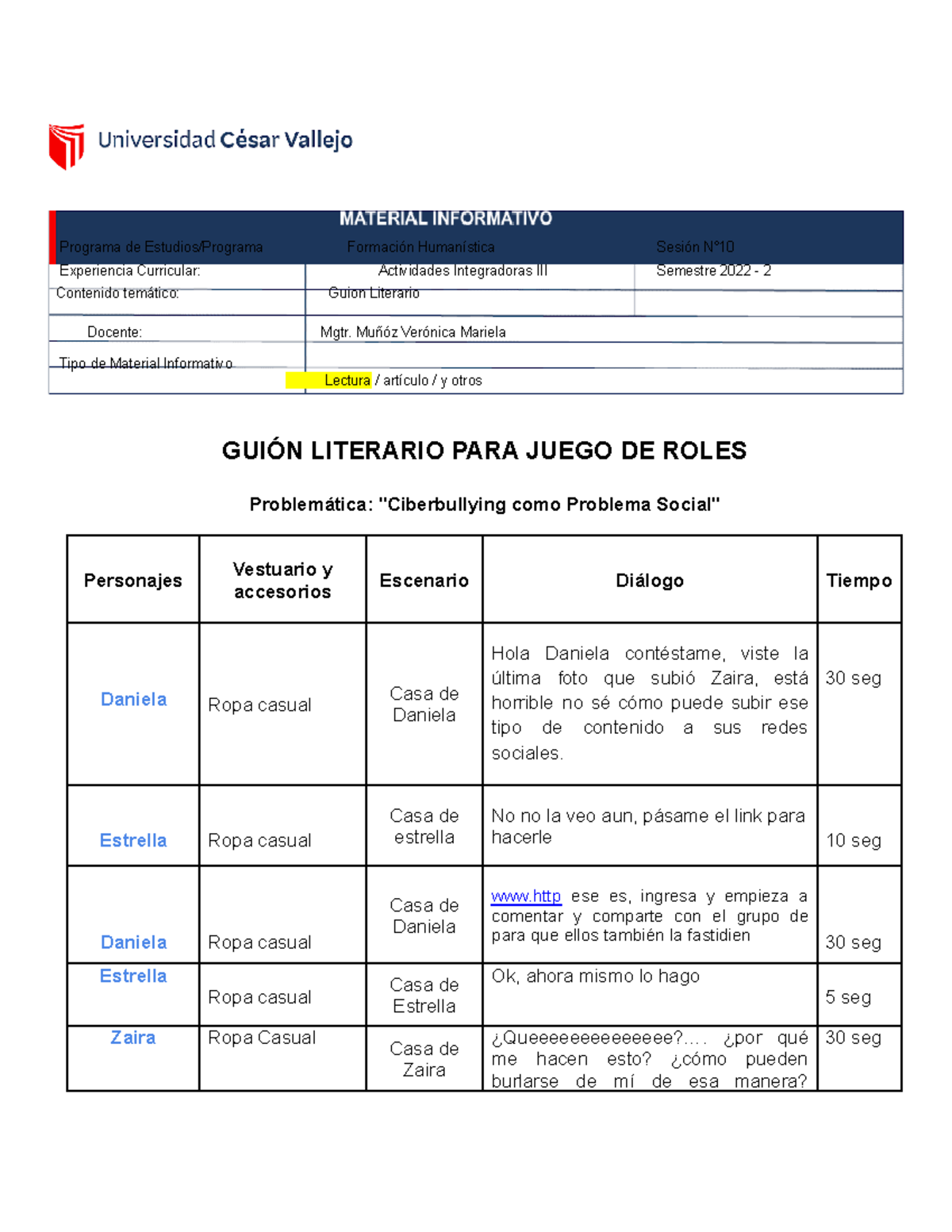 Juego de Roles - TRABAJO - Programa de Estudios/Programa Formación ...