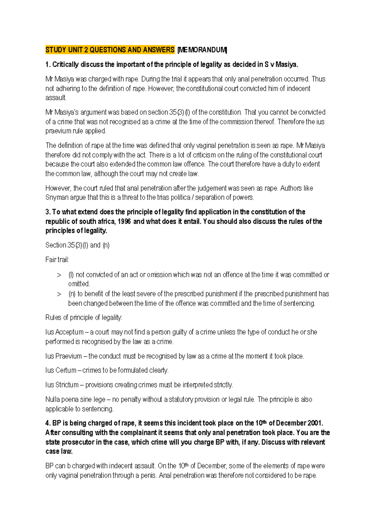 Study UNIT 2 Question AND Answer - STUDY UNIT 2 QUESTIONS AND ANSWERS ...