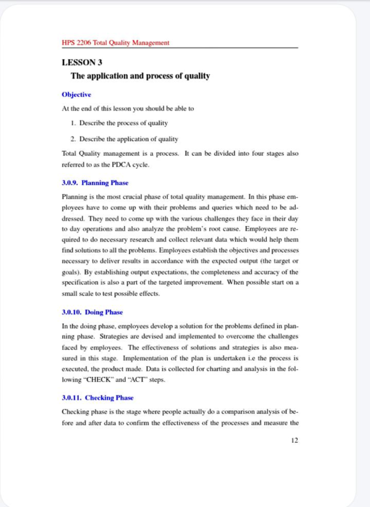 TQM Lesson 3 - HPS 2206 Total Quality Management LESSON 3 The ...