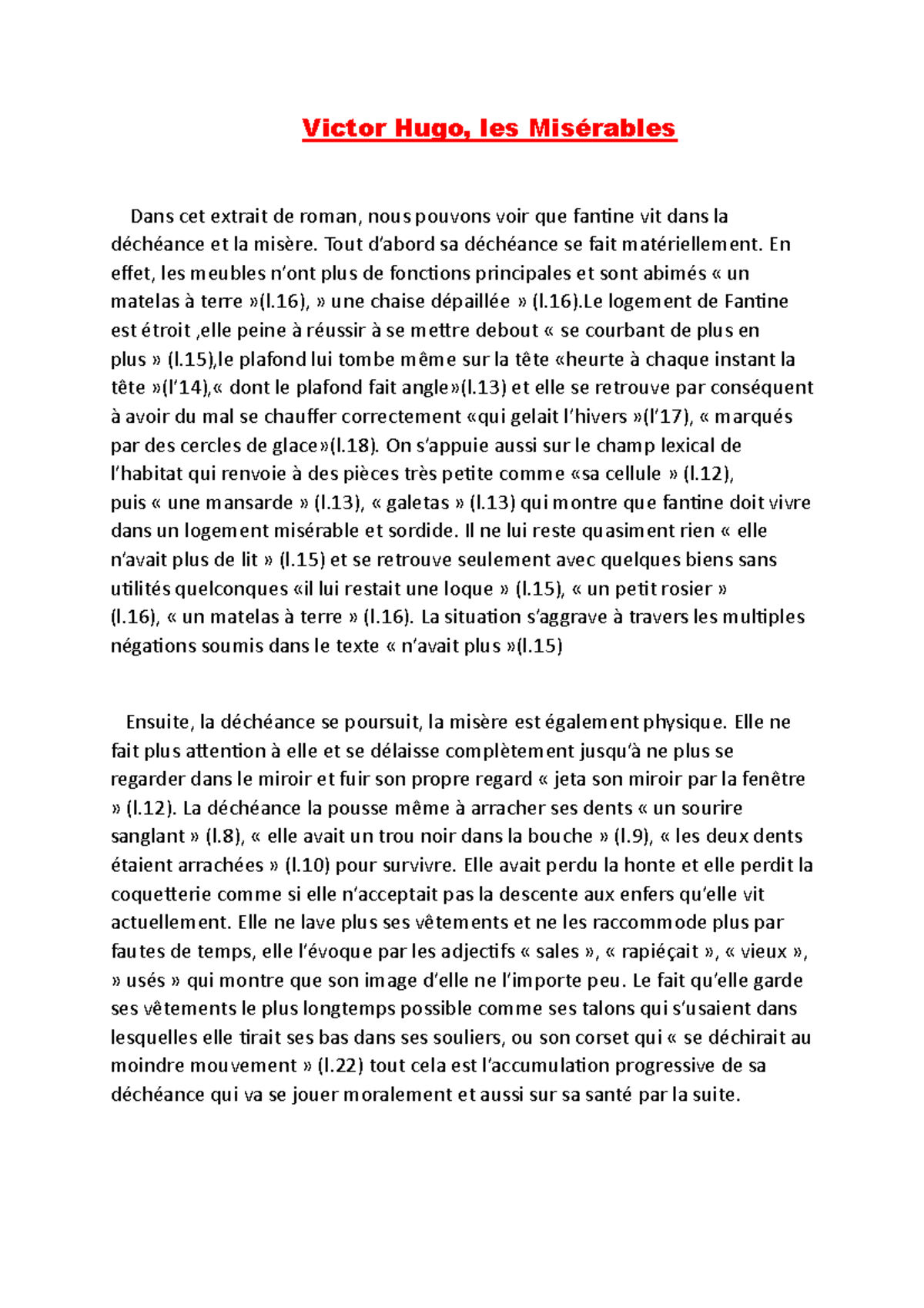 Les misérables,Victor Hugo,paragraphe argumenté - Victor Hugo, les ...
