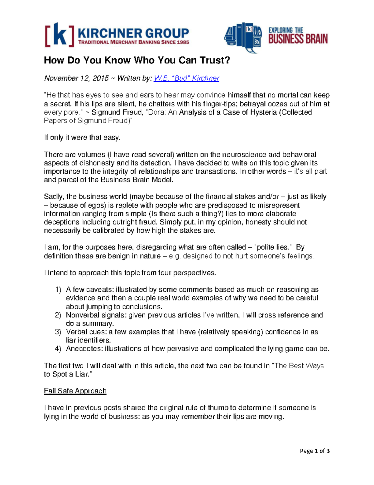 How Do You Know Who You Can Trust - Page 1 of 3 How Do You Know Who You ...
