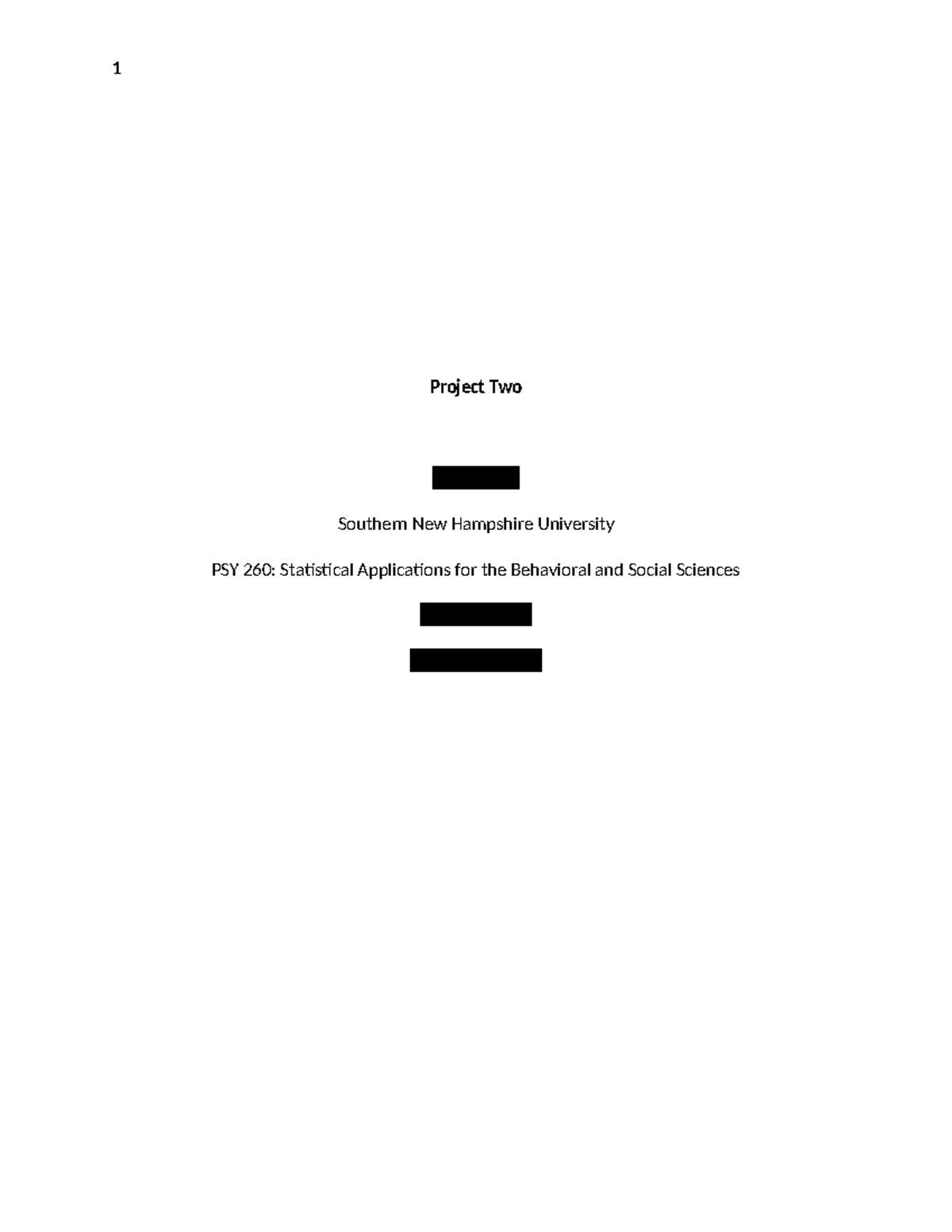 PSY260 Project Two - module 7 - Psy 260 - 1 Project Two Kristi South ...