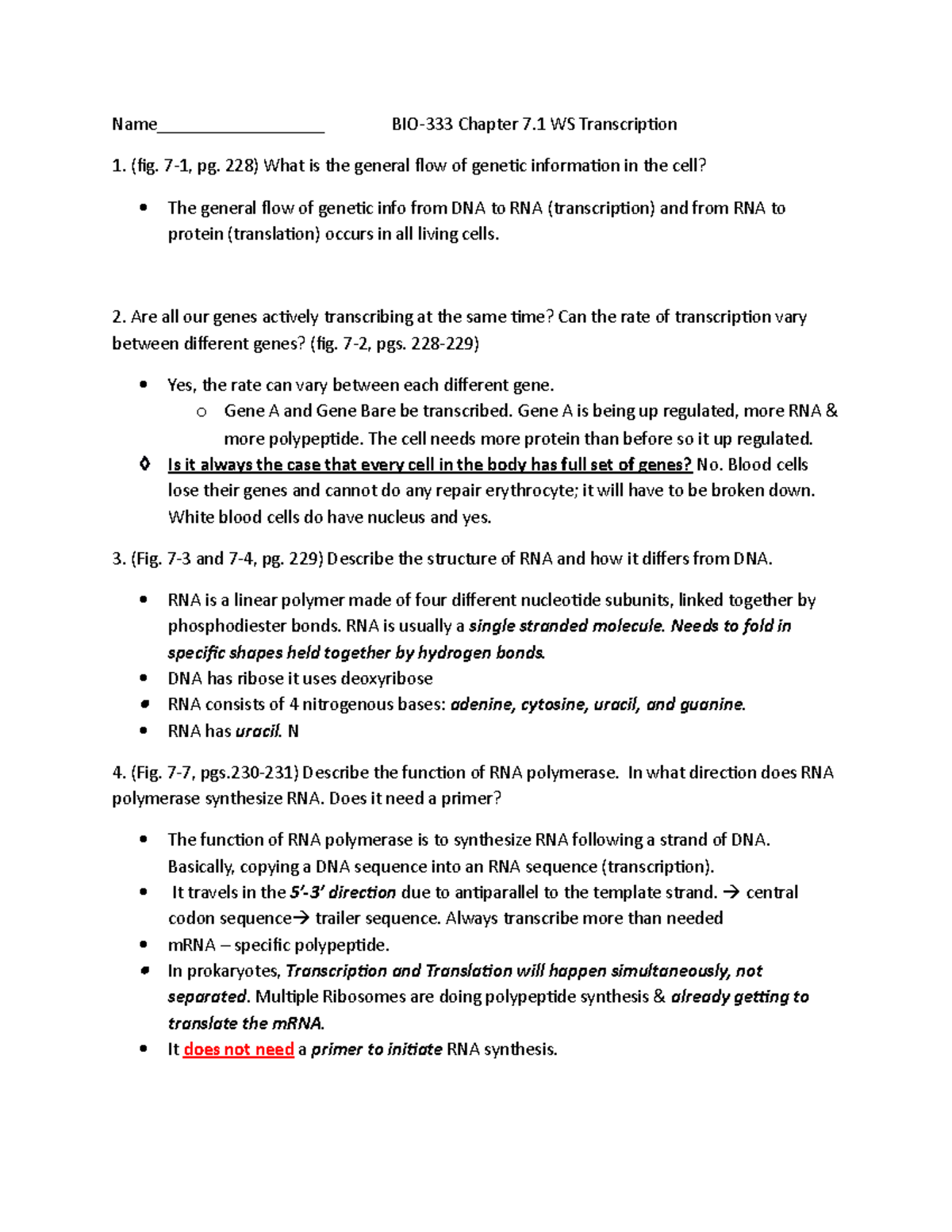 Bio333 CH7 Guide - This information will help you on the test for ...