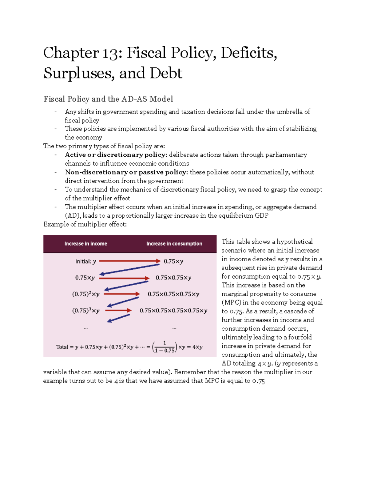 Chapter 13 Fiscal Policy, Deficits, Surpluses, and Debt - This increase ...