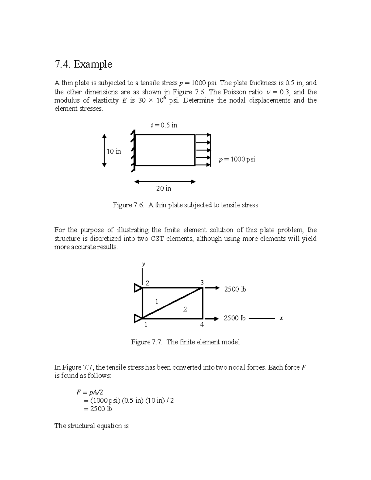 Chap6 Examples - 7. Example A thin plate is subjected to a tensile ...