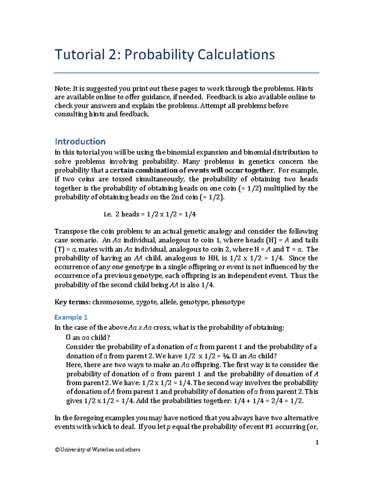 239-tutorial-2 - tutorial 2: probability calcualtions - 1 Tutorial 2 ...
