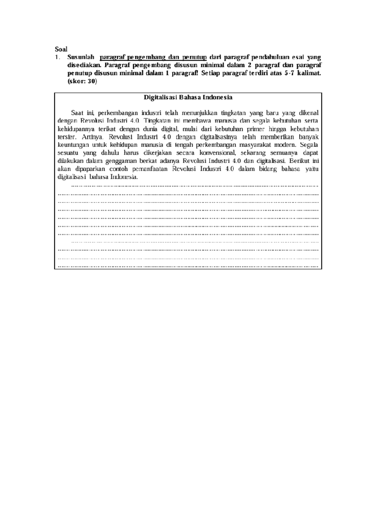 UTS tahun lalu Indonesian - Page 2 of 7 Verified by, Soal LO 3: Create scientific writing A ...