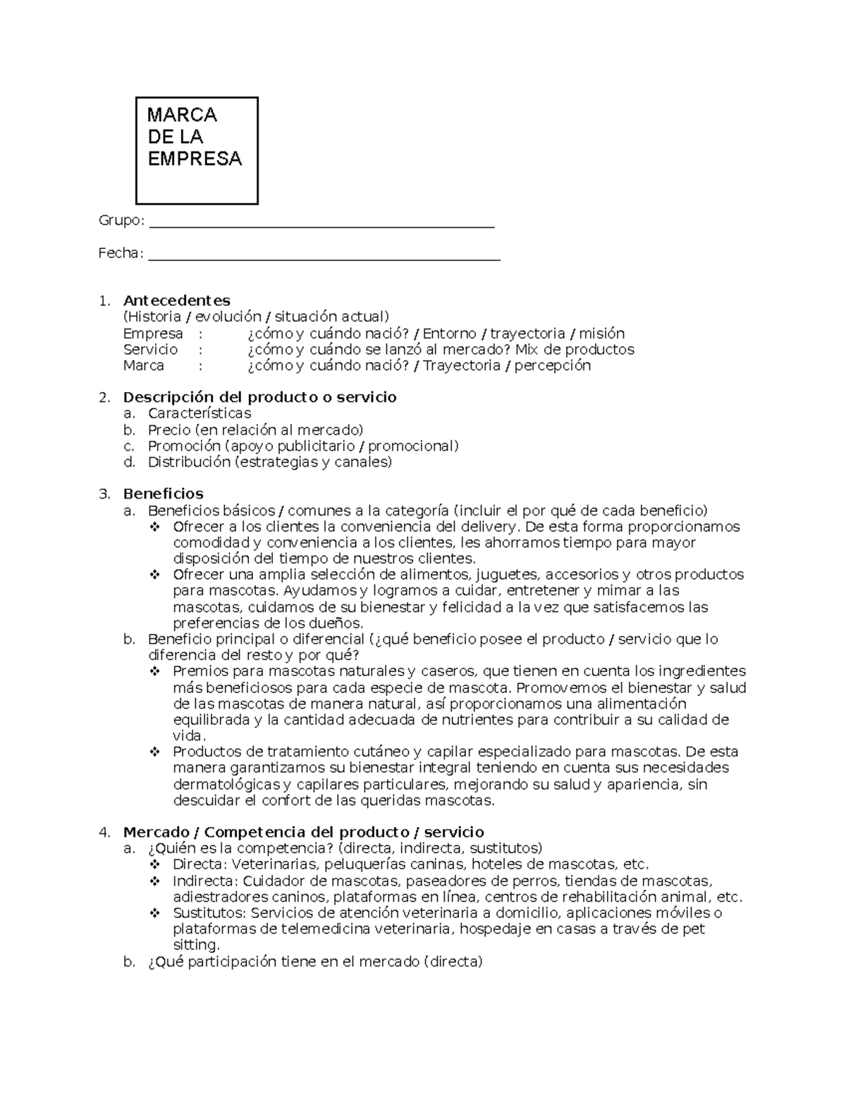 Modelo de Brief - Grupo ...