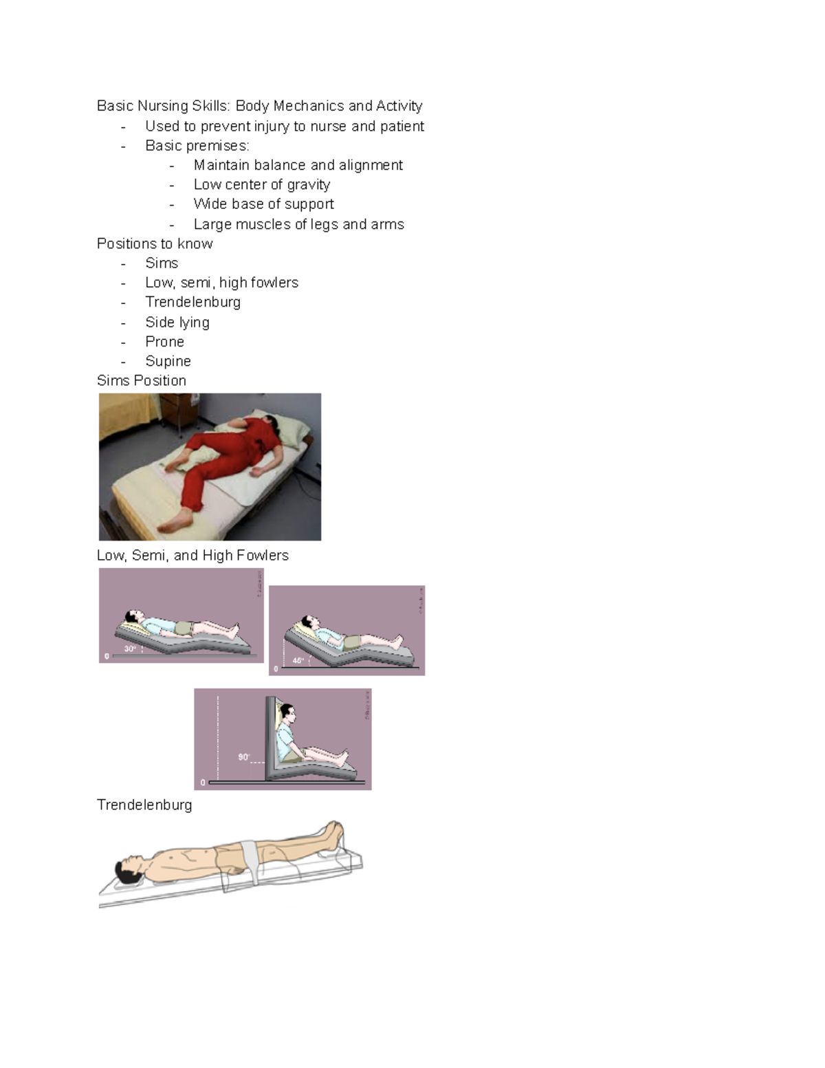 2270 Basic Nursing Care Body Mechanics - NURS 2270 - Basic Nursing ...