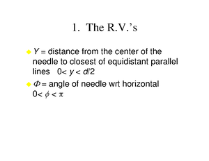 Lec2 Functions of Random Variables 1 (PDF) - Functions of Random Variables Logistical and - Studocu