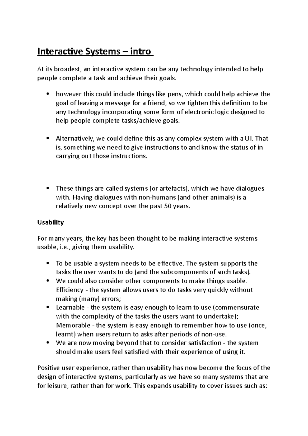 Interactive Systems – intro - Interactive Systems – intro At its ...