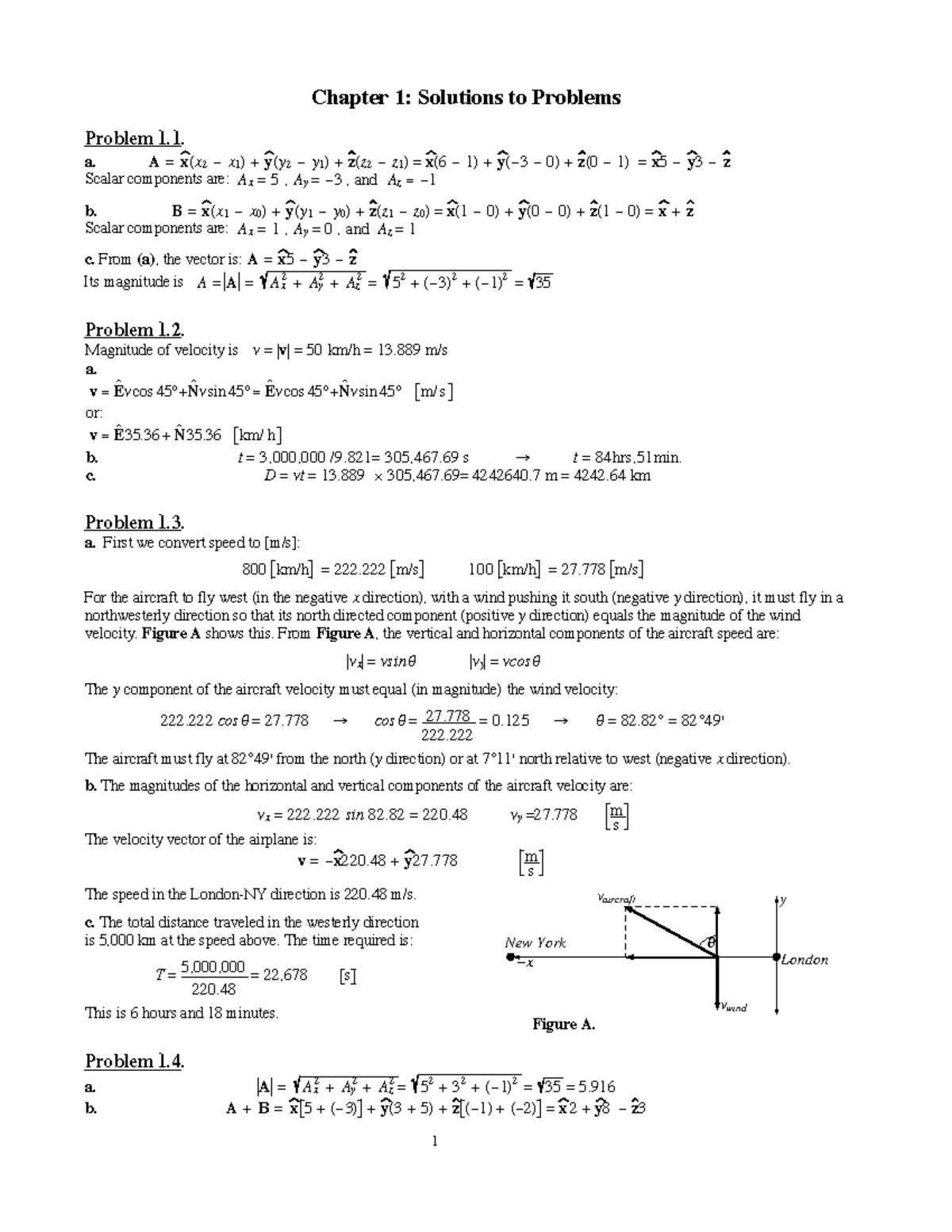 Chapter 1 - solution - Chapter 1: Solutions to Problems Problem 1. a. A = x(x 2 − x 1 ) + y(y 2 ...