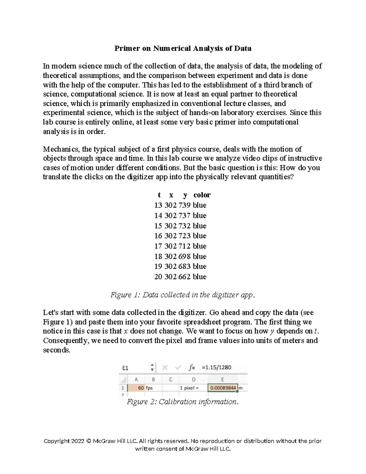 Primer on Numerical Analysis of Data - This has led to the ...