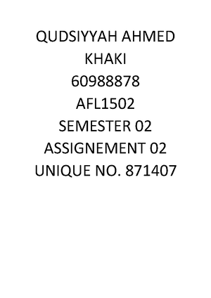 Assignment 3 - unisa.ac Table of Contents Question - Studocu