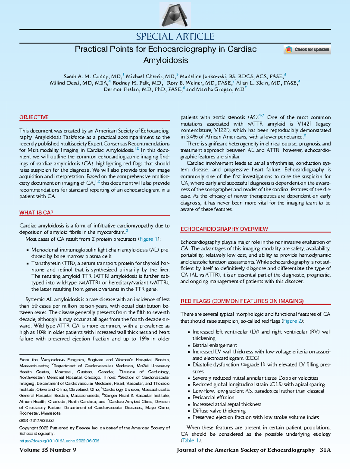 Echo In Amyloid Echocardiography Special Article Practical Points 5158