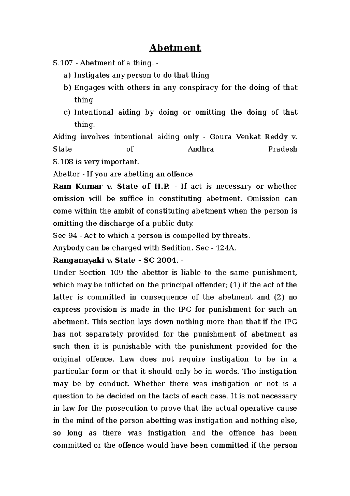 Abetment - EFNEUIFUI - Abetment S - Abetment of a thing. - a ...