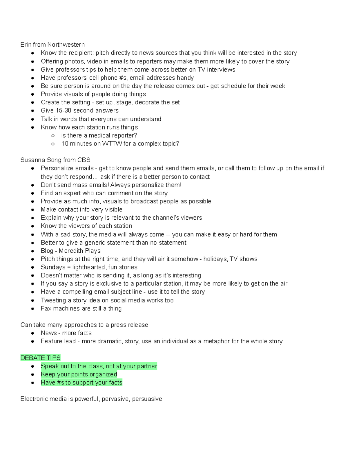 Class 414 - Taught by Alan Cubbage - Introduction To Public Relations ...