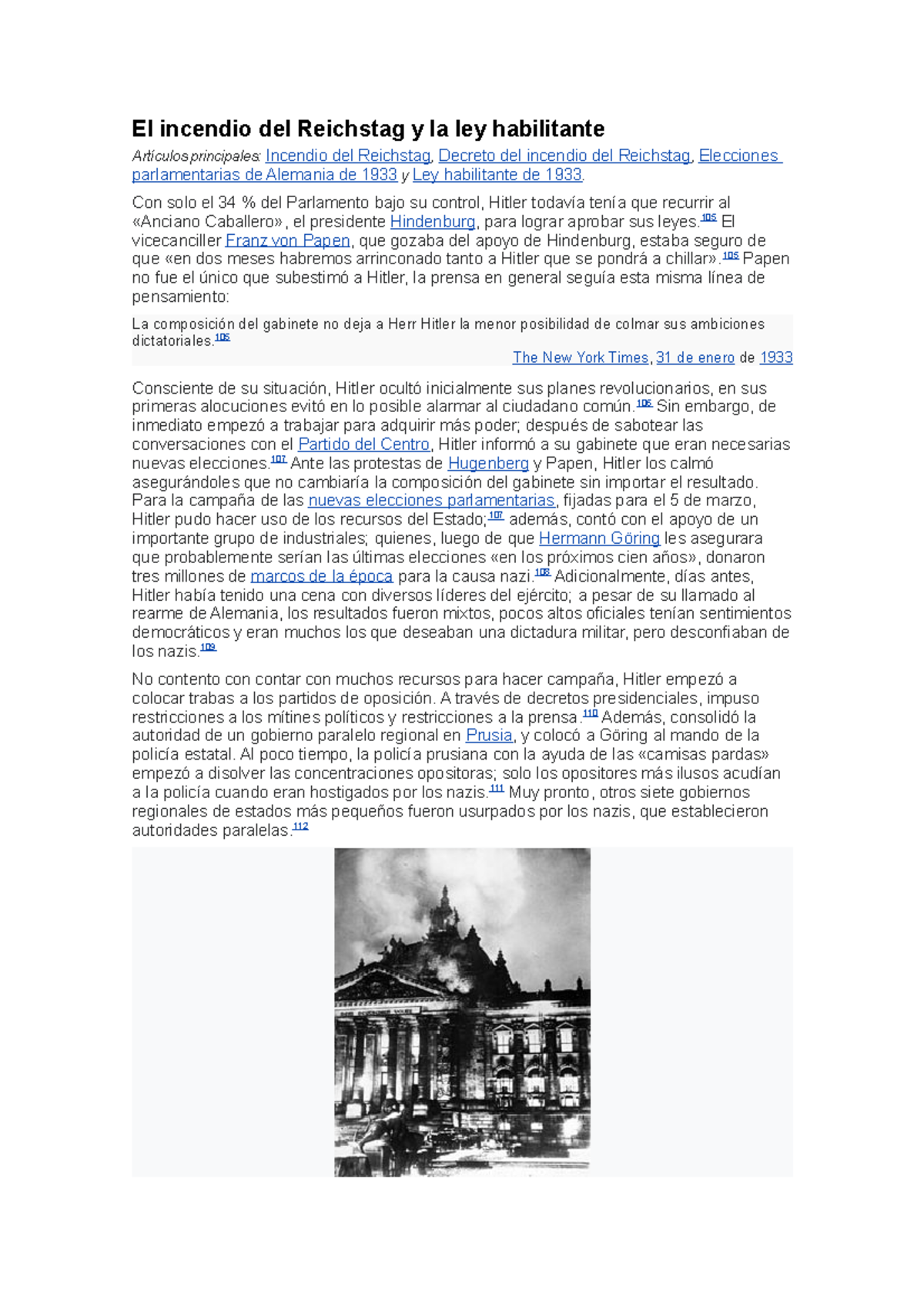 Adolfo Hitler El incendio del Reichstag y la ley habilitante - El ...