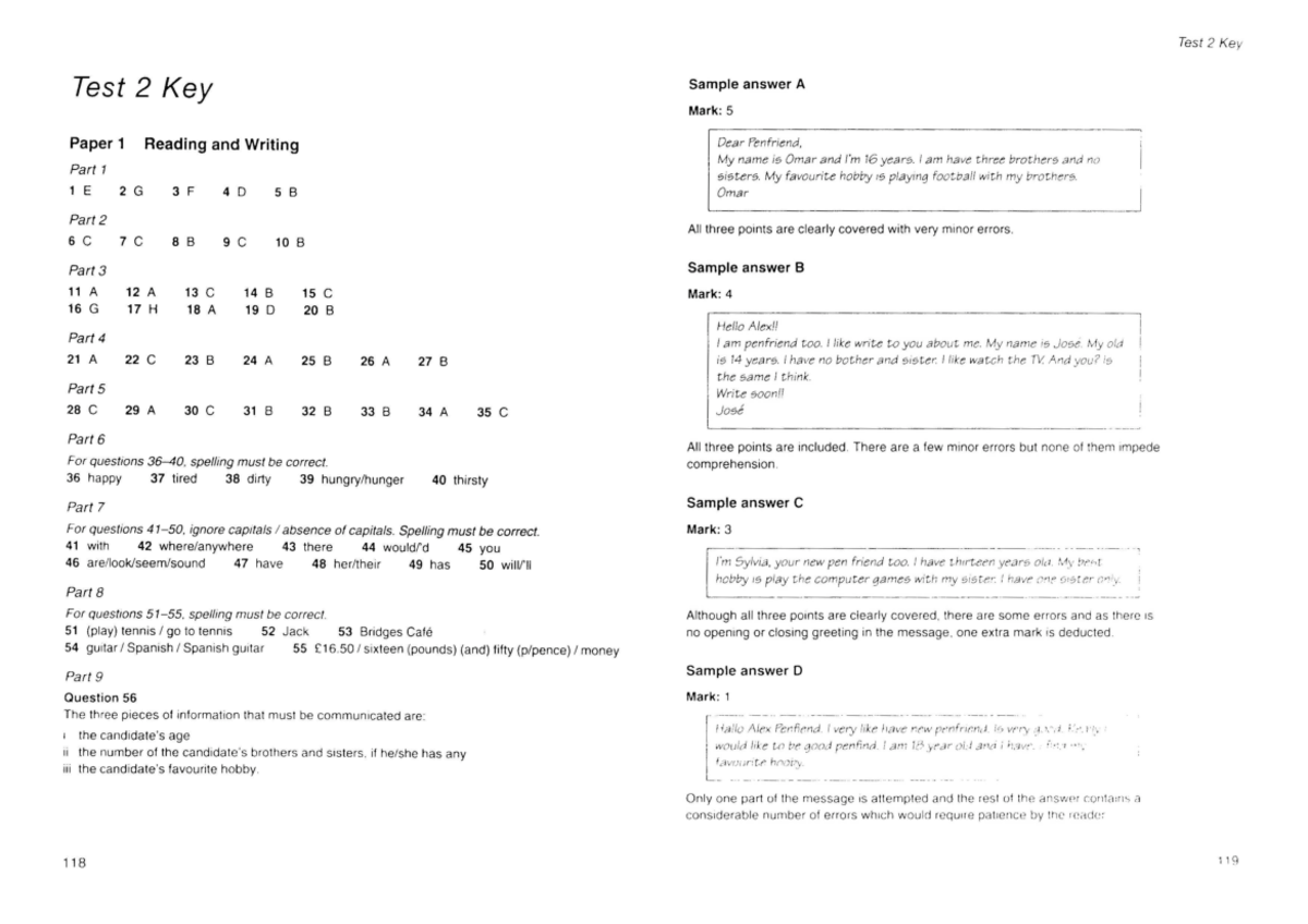 Test 2 key - Test 2 - Tiếng Anh - Studocu