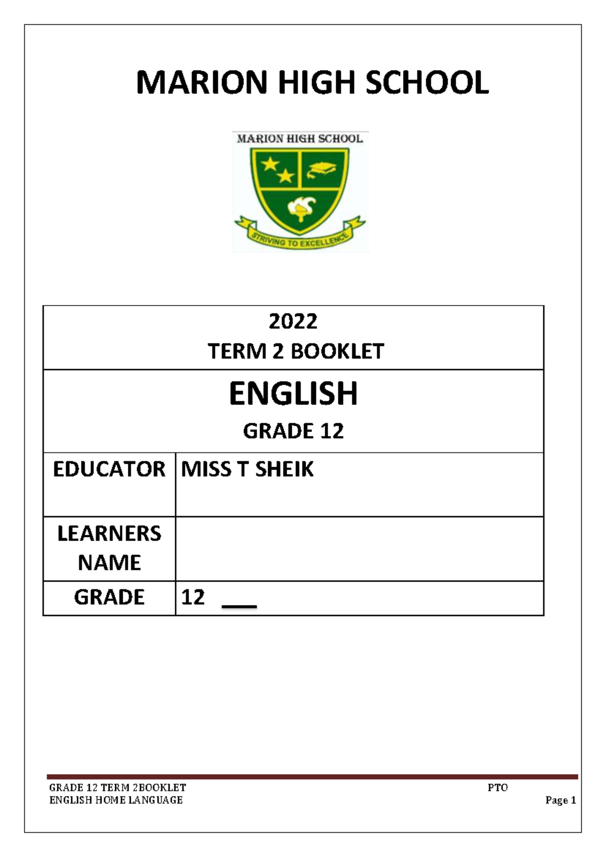G12 term 2 booklet 2022 final - GRADE 12 TERM 2BOOKLET PTO MARION HIGH ...