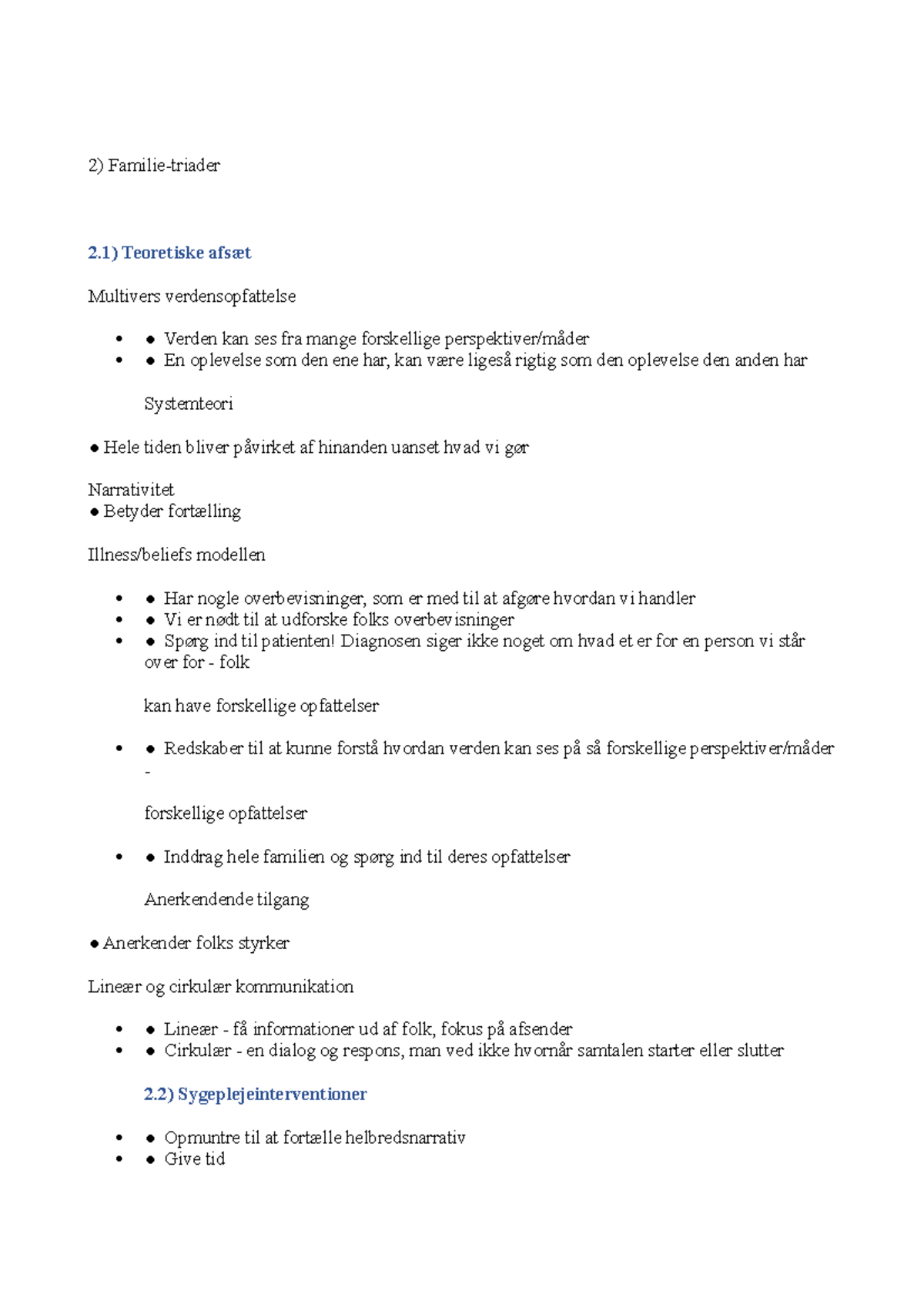 Anatomi og fysiologi 1 - Familie-triader 2) Teoretiske afsæt Multivers ...