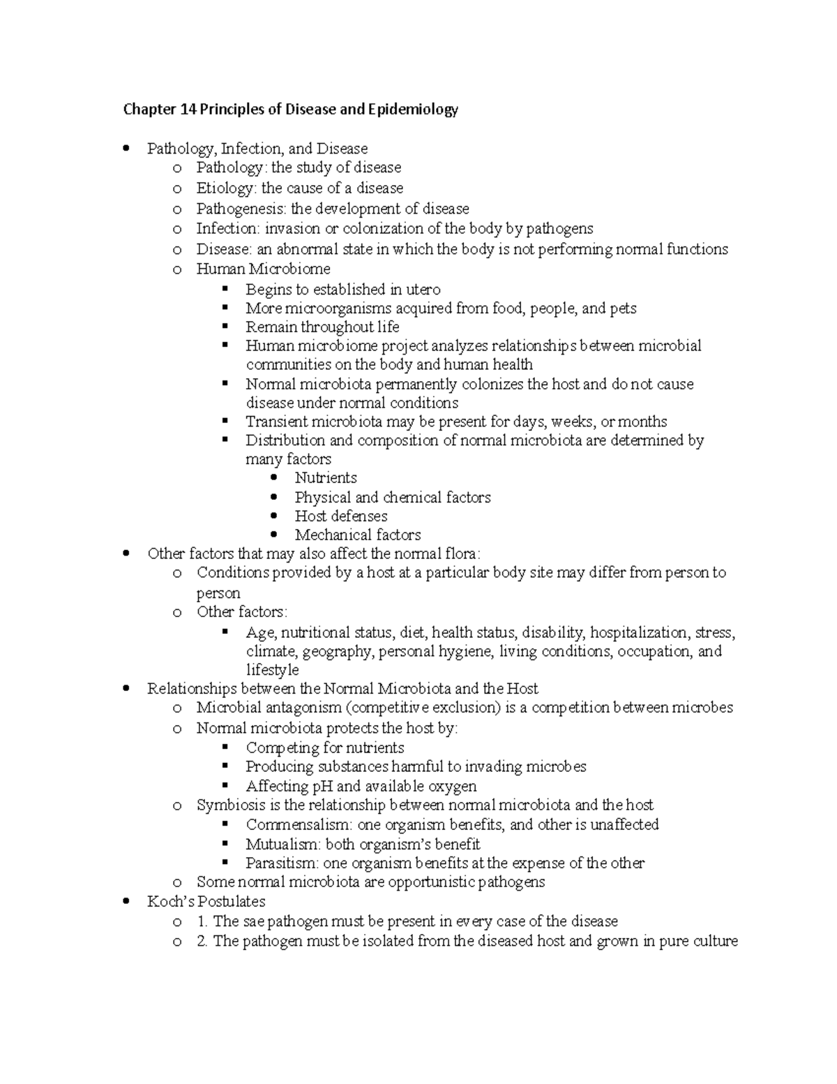 Microbiology Chapter 14 - Chapter 14 Principles of Disease and Epidemiology Pathology, Infection ...