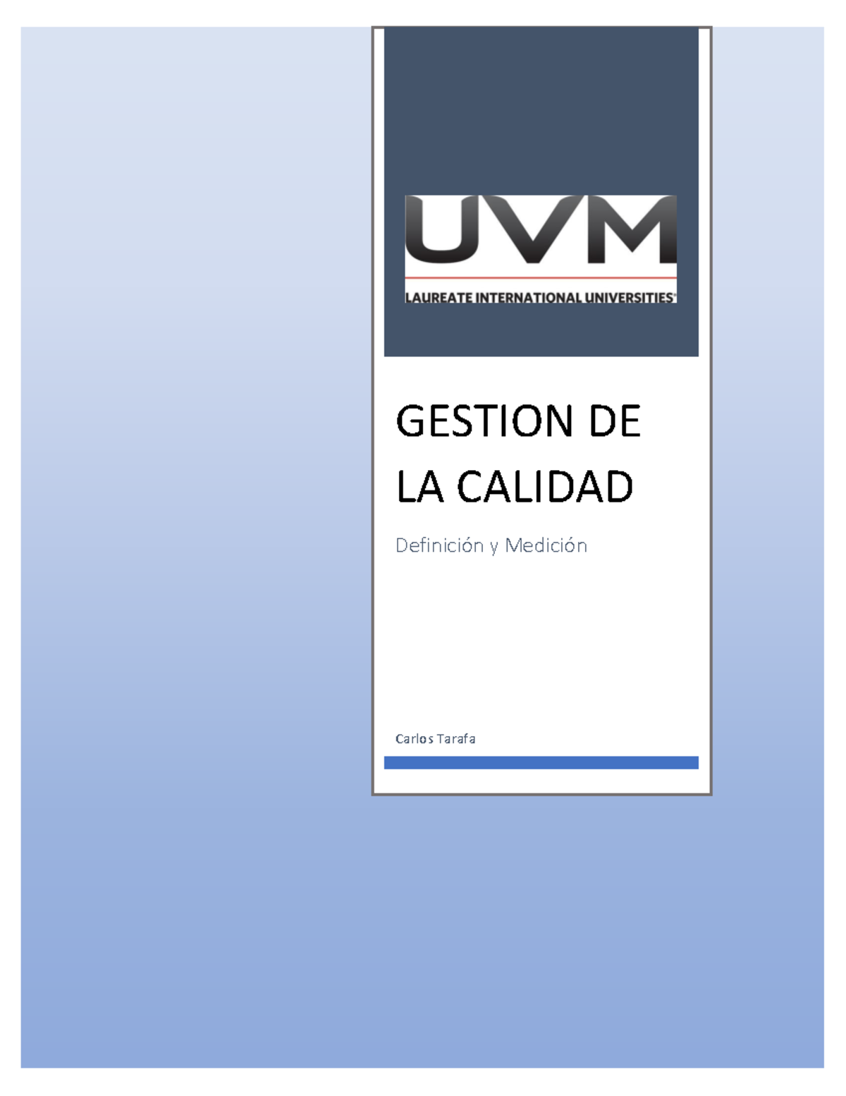 Definicion y Medicion - blackboard - GESTION DE LA CALIDAD DefiniciÛn y ...