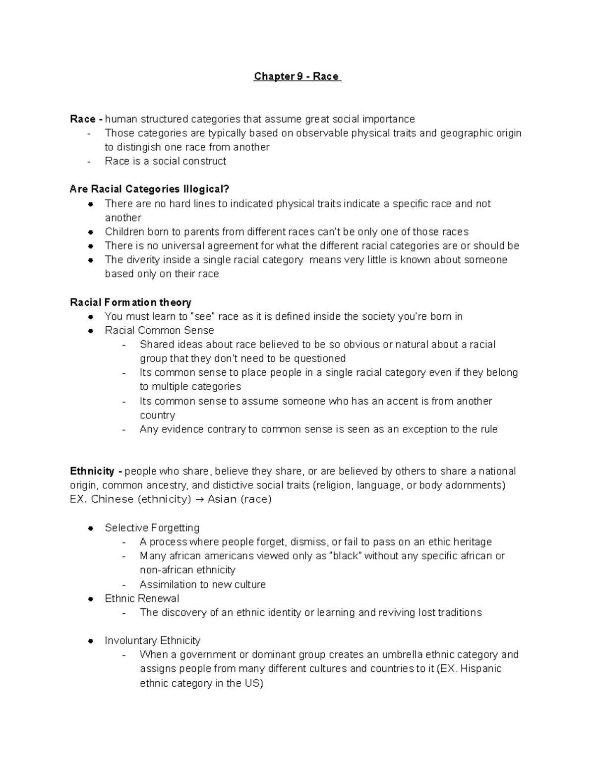 Chapter 9 - Chapter 9 - Race Race - human structured categories that ...