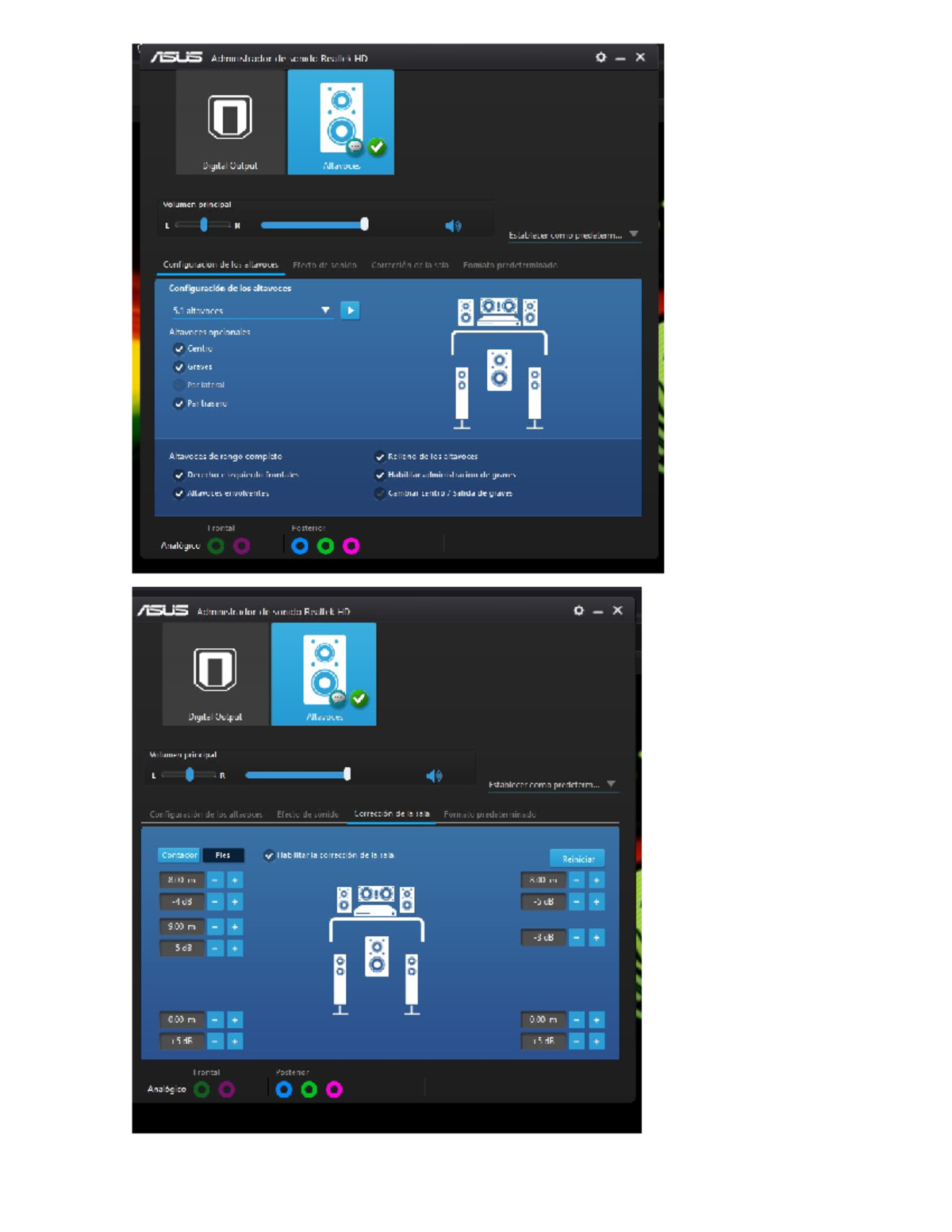 Audio - ASUS Administrador de sonido Realtek HD x Digital Output ...