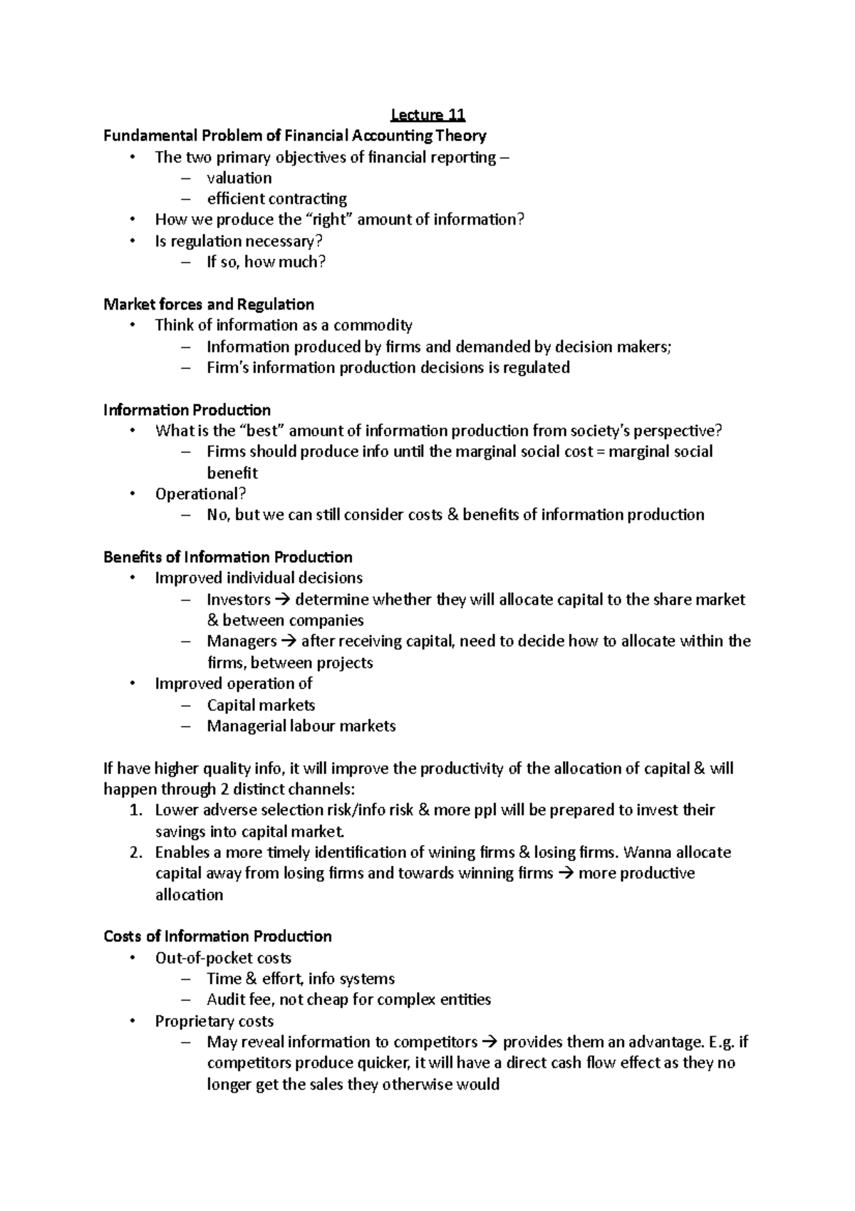 Lecture 11 - Lecture 11 Fundamental Problem of Financial Accounting ...