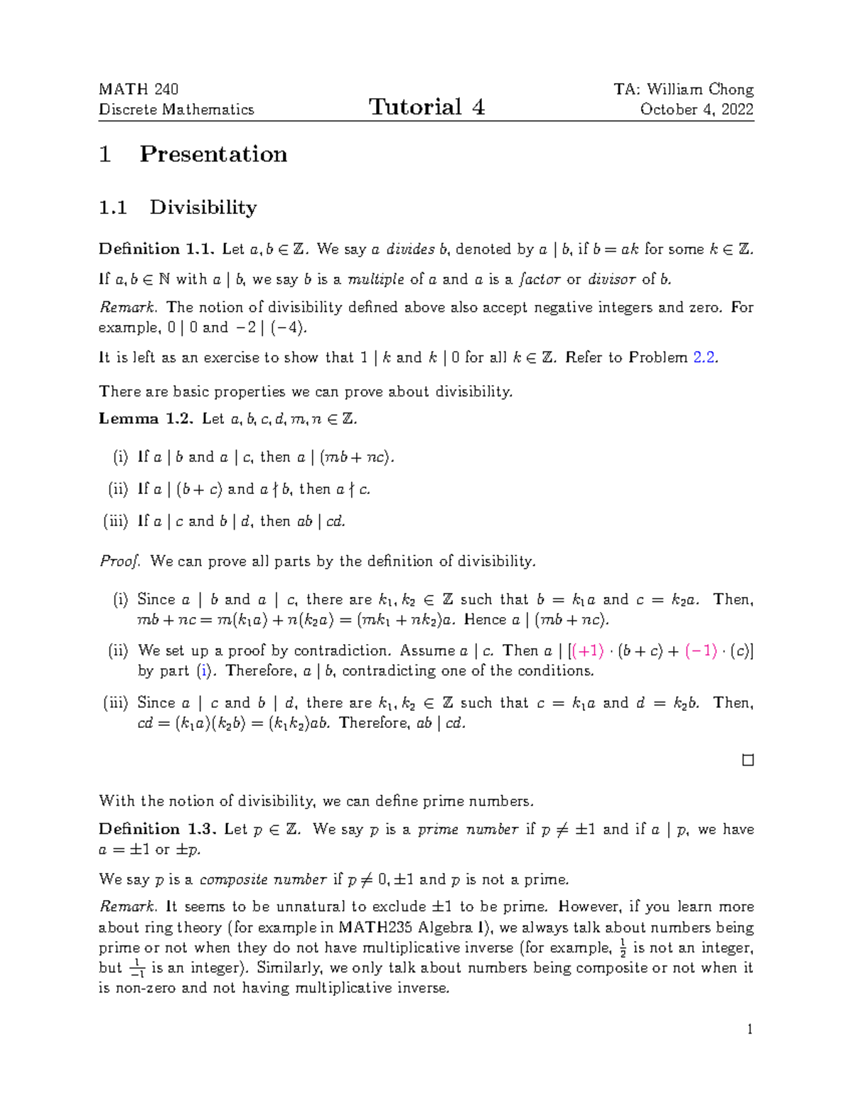 MATH240 Tutorial 4 - Discrete Mathematics Tutorial 4 October 4, 2022 1 ...