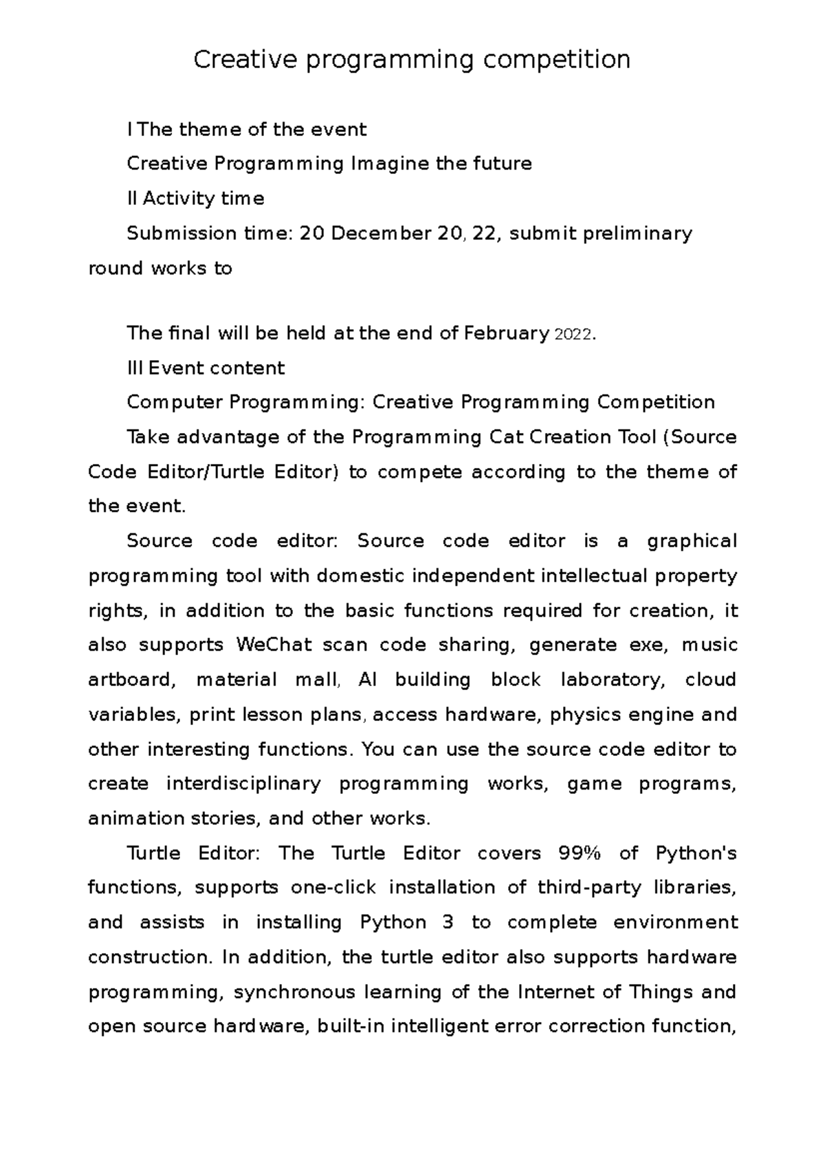 Creative programming competition WEEK 2 - Creative programming ...