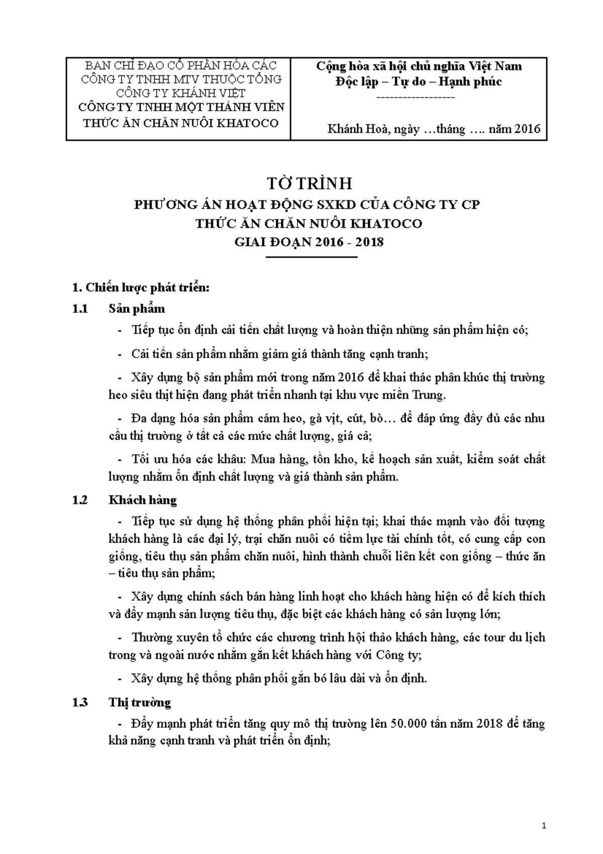 8 Phuong an hoat dong kinh doanh cua cong ty co phan - BAN CHỈ ĐẠO CỔ ...