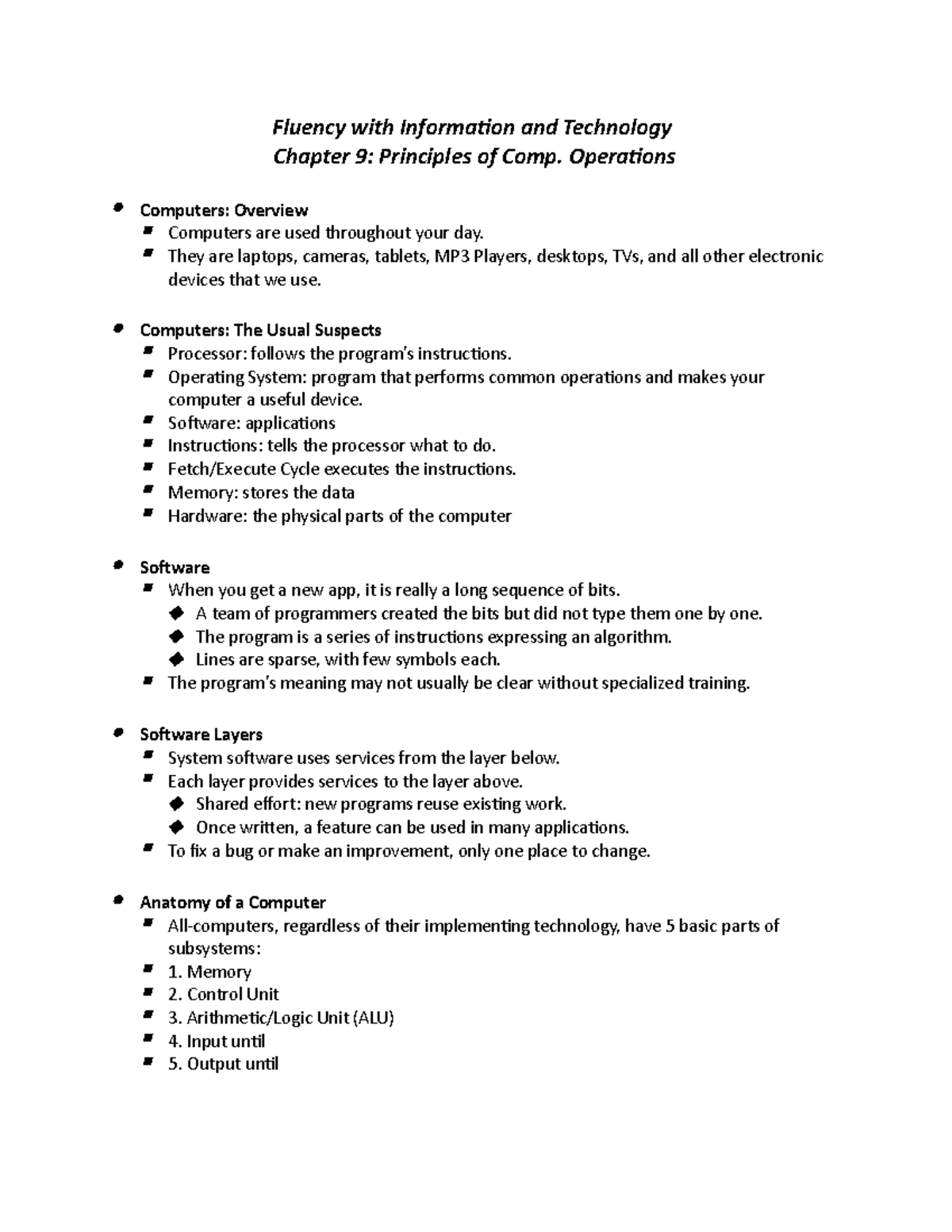 Fluency with Information and Technology Chapter 9 - Operations ...