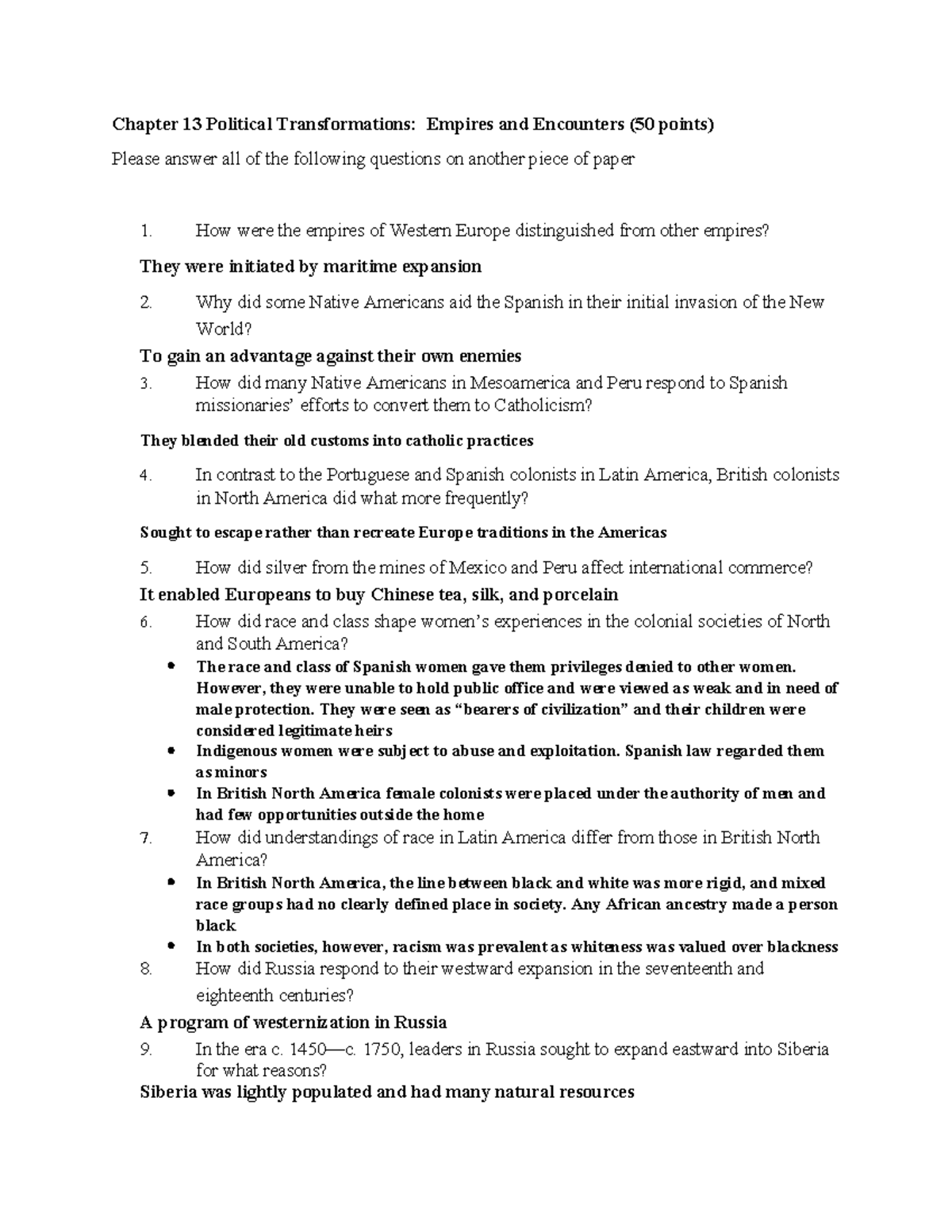 Chapter 13 Political Transformations review copy copy - Chapter 13 ...