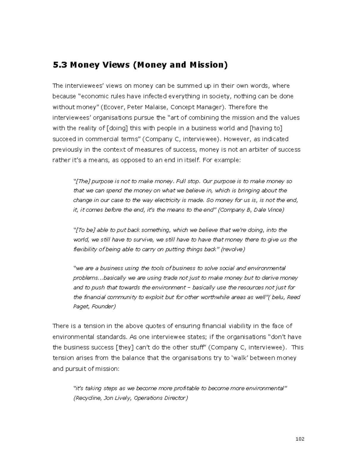 Pursuing Sustainability 26 - 5 Money Views (Money and Mission) The ...