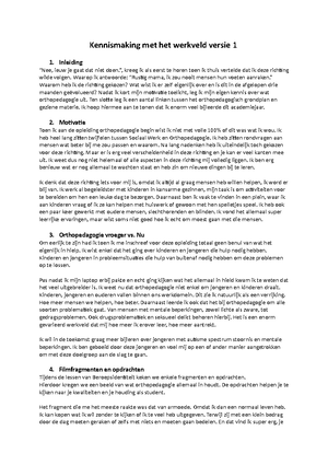 Kennismaking met het werkveld - Ik ga dit doen aan de hand van het ...