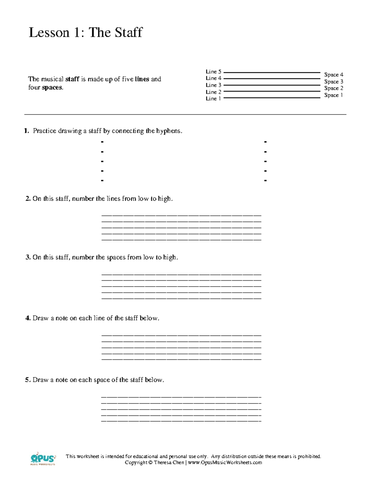 Music-Theory-Worksheet-1-The-Staff - Lesson 1: The Staff The musical ...